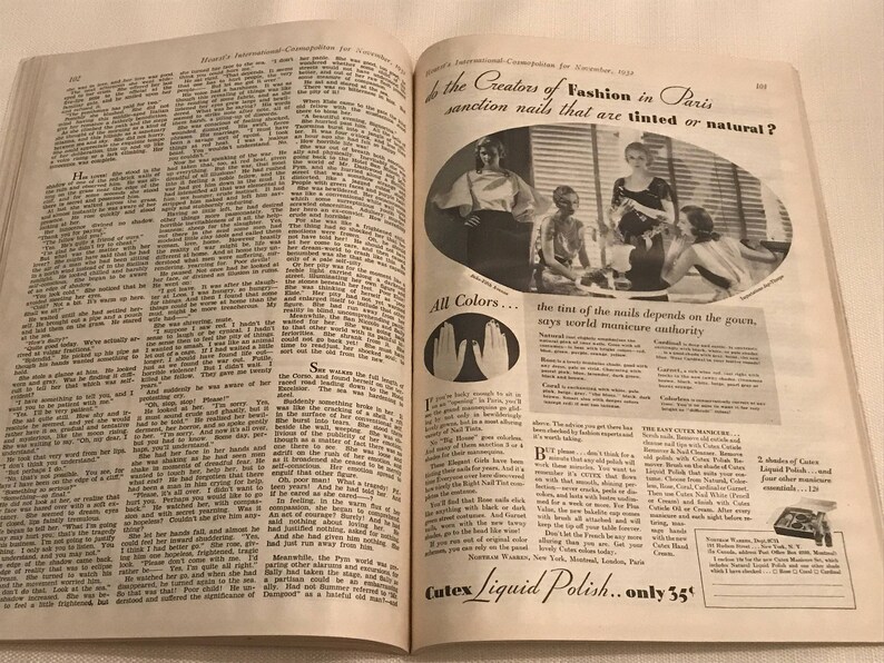 Cosmopolitan Magazine- November Issue, 1932. Hearst International - Etsy