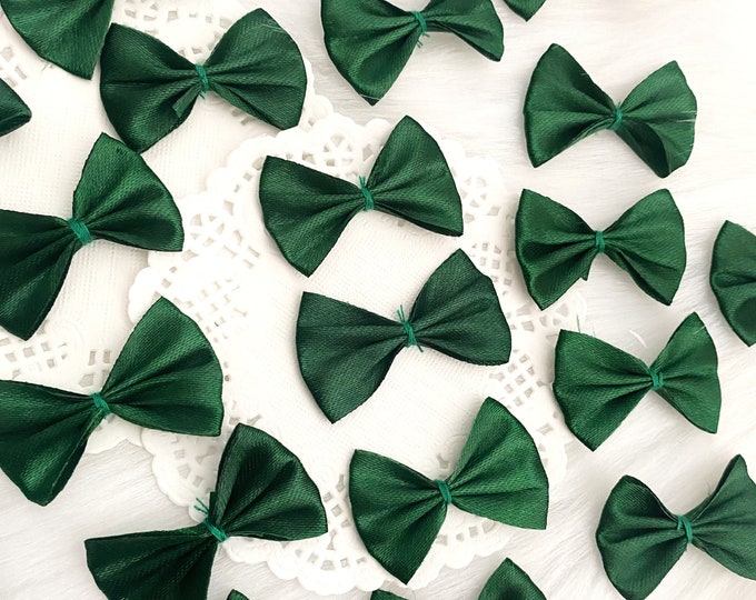 50 Pcs,yellow Mini Bows,bow Appliques,ribbon Bows,scrapbooking Bows ...