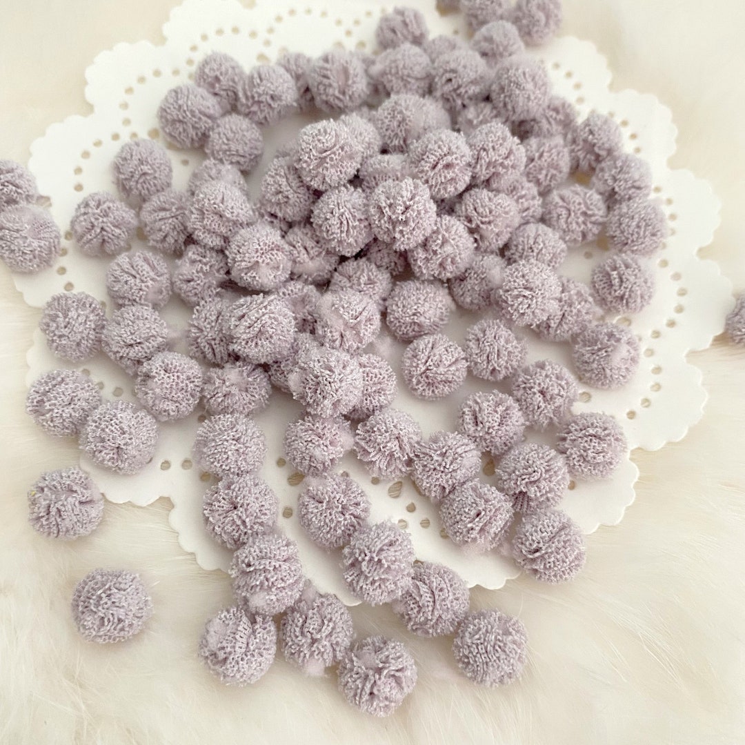 Gray Mini Pom Poms 15mm Tulle Pom Pom Balls,pastel Tiny Pom Pom ...