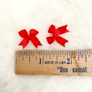 Tiny Red Bows 20mm, Mini Satin Bows, Red Ribbon Bows, Mini Noeud, Gift ...