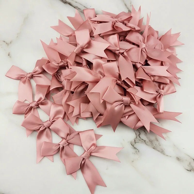 Large Dusty Pink Bows 3.5 Inch XL Rose Gold Ribbon Bows Hand - Etsy