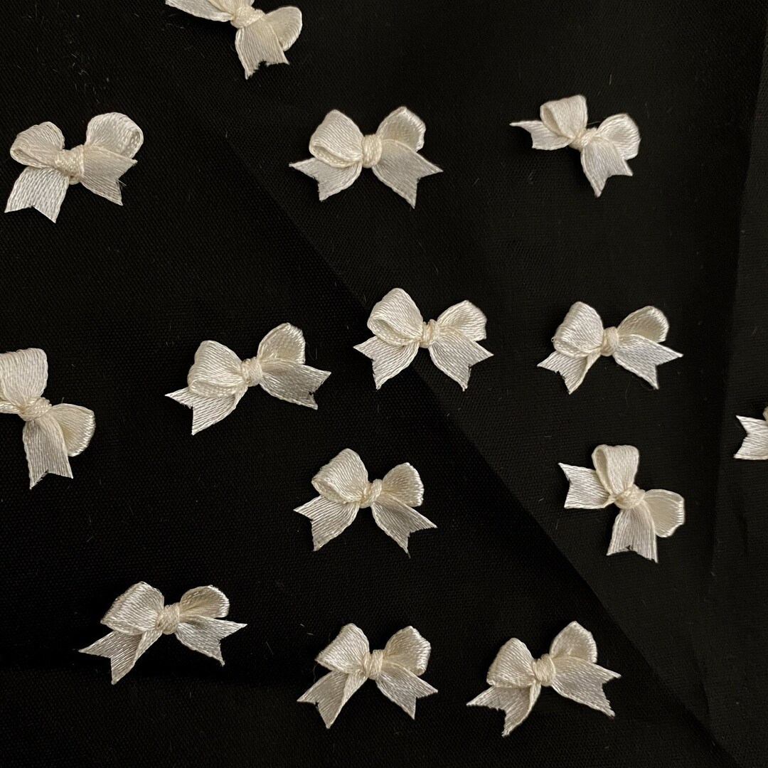 Tiny Ivory Bows 20mm, off White Satin Bows, Multi Purpose Bows, Card ...