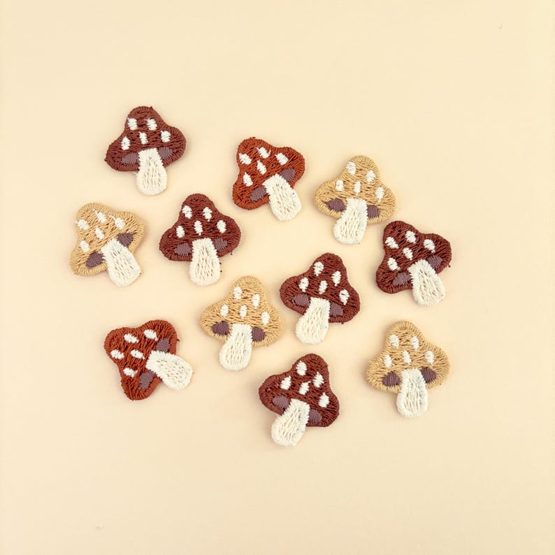 Mini Mushroom Patch Sew On- Set of 3- Small Mushrooms Applique ...