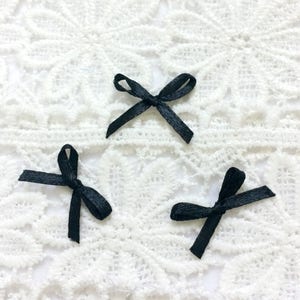 Mini Black Bows 1/8 Ribbon, Black Ribbon Bows, Small Black Bows, Multi ...