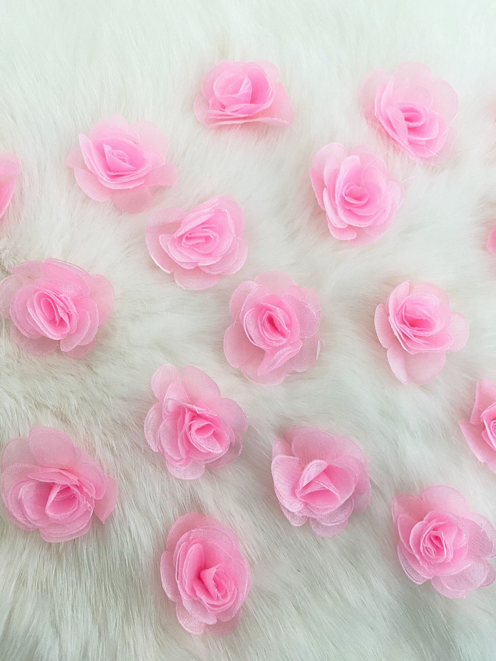 Pink Organza Roses 10-20 Small Craft Roses Wedding Floral | Etsy