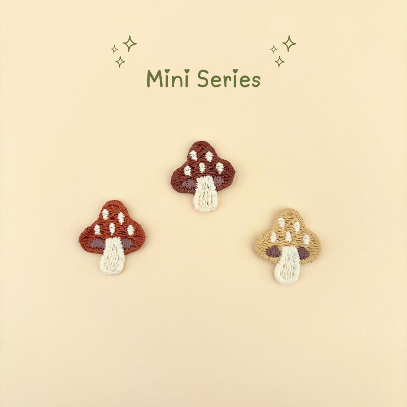 Mini Mushroom Patch Sew On- Set of 3- Small Mushrooms Applique ...