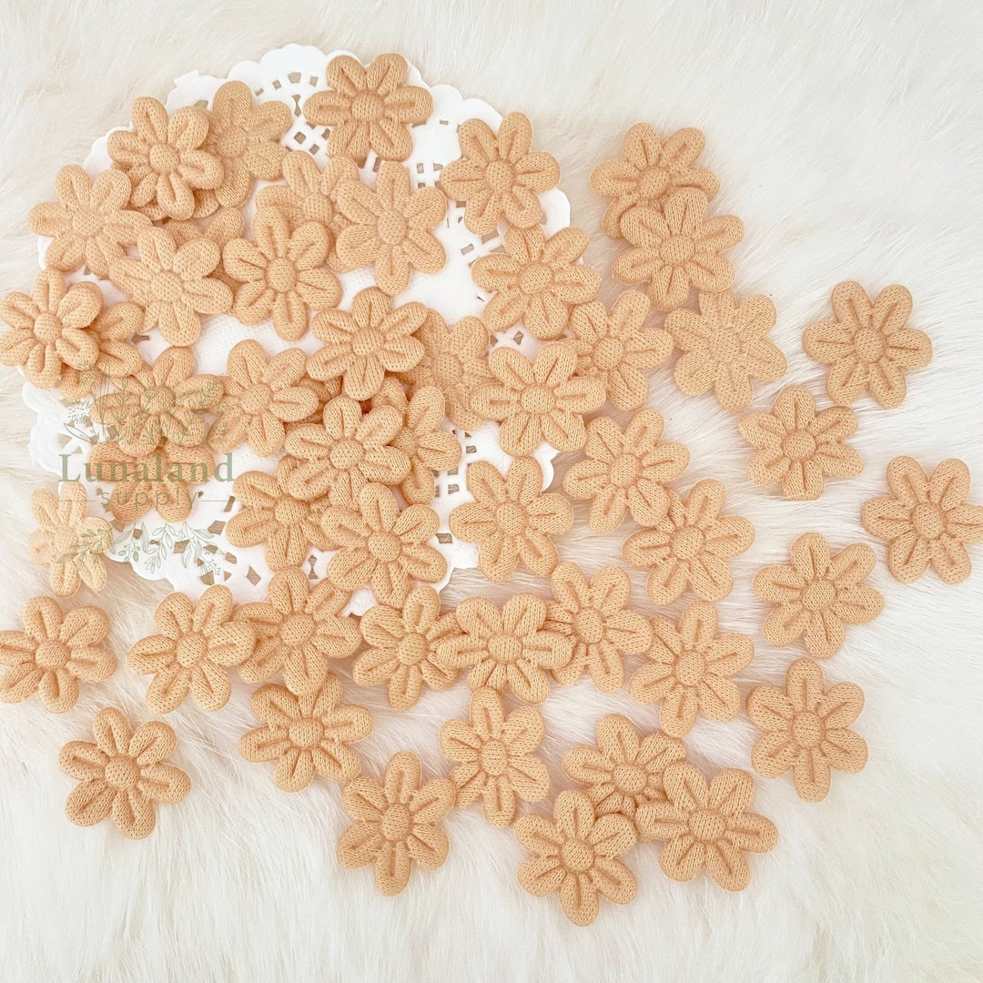 Mini Tan Flowers 12pcs 12mm Small Craft Flowers, Cards Making Sewing ...