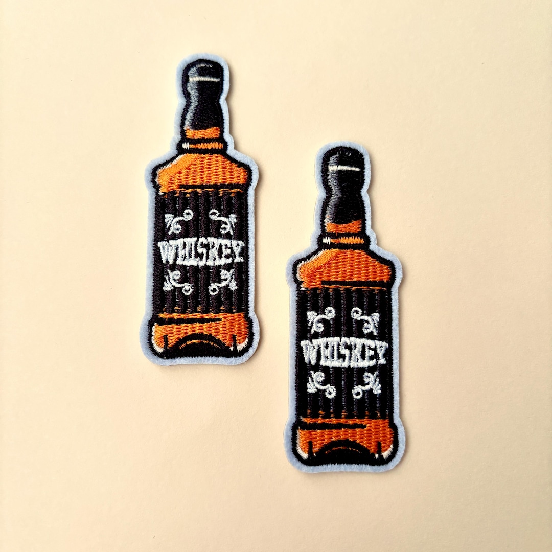 Whiskey Bottle Patch Iron on 1pc- Bourbon Drinks Alcohol Patches Old ...