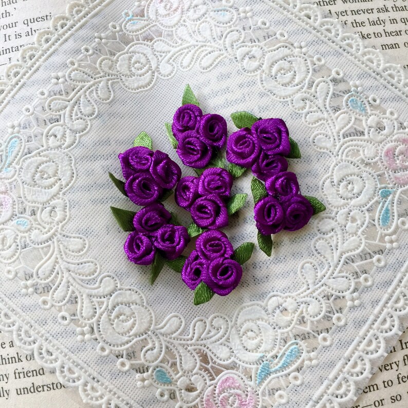 Purple Triple Roses Mini Rose Bouquet Crafting Rose - Etsy
