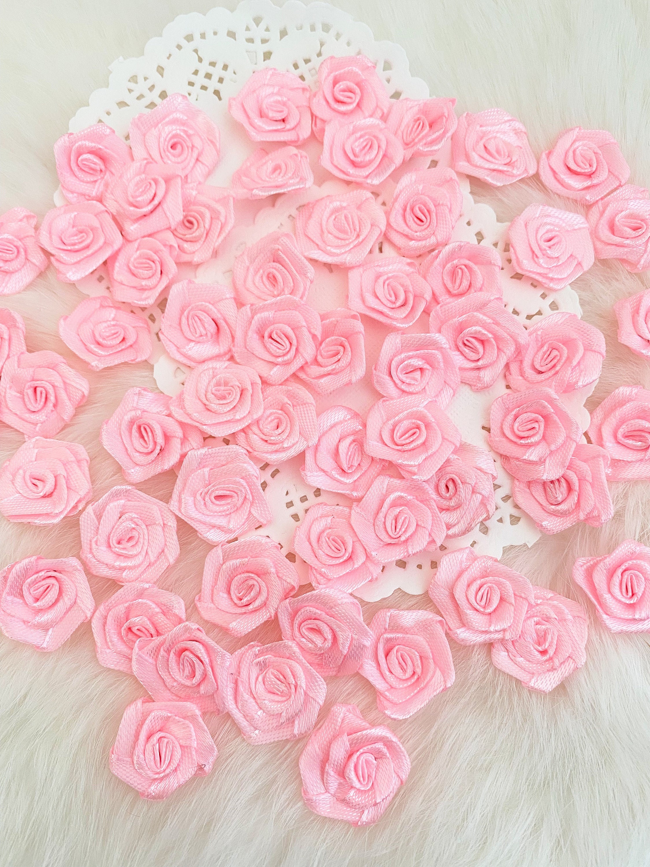 Light Pink Satin Roses 3/4 Inch Baby Pink Fabric Roses Small - Etsy