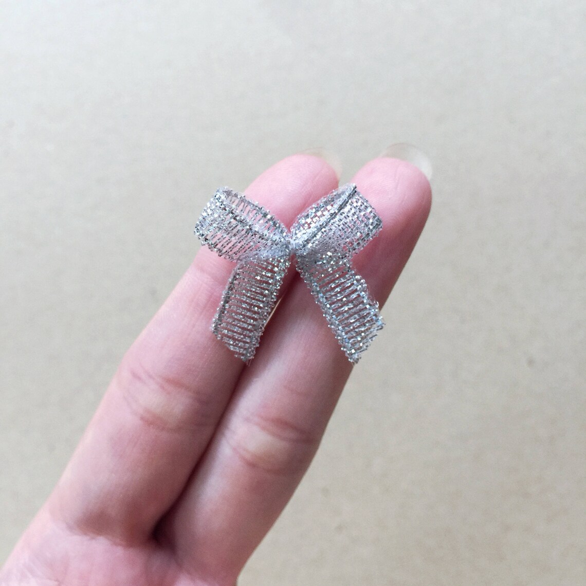 Silver Glitter Bows 25-50pcs Metallic Silver Ribbon Lurex - Etsy