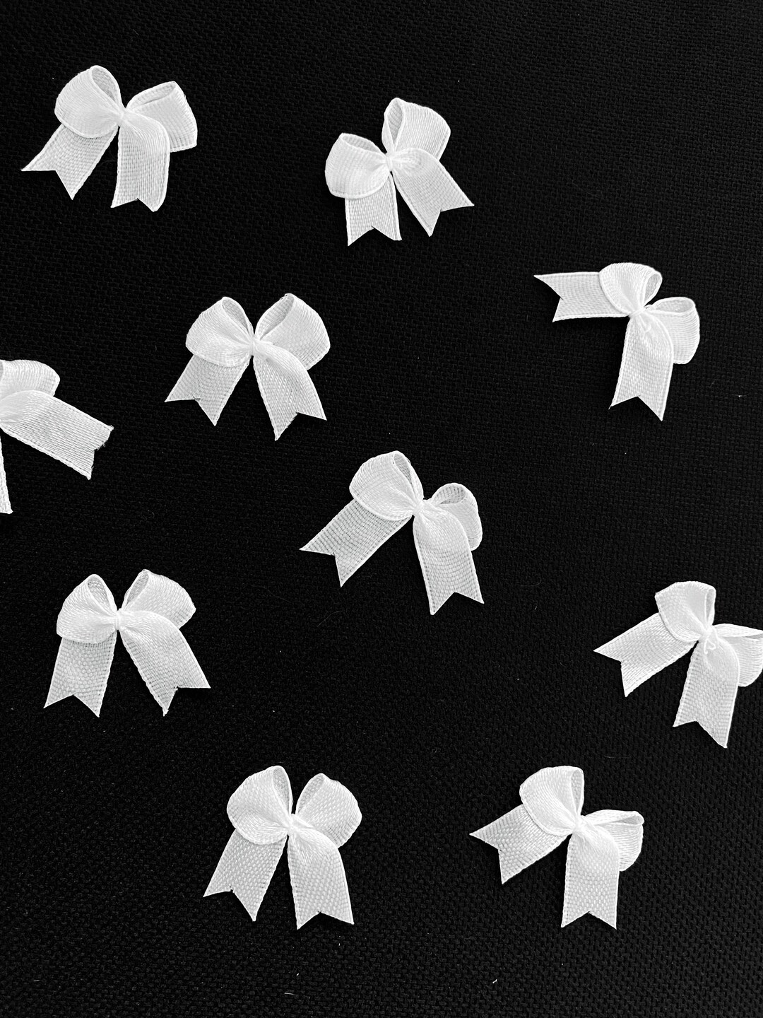 White Satin Bows 1”, Small Fabric Bows, White Ribbon Bows, Mini Satin ...