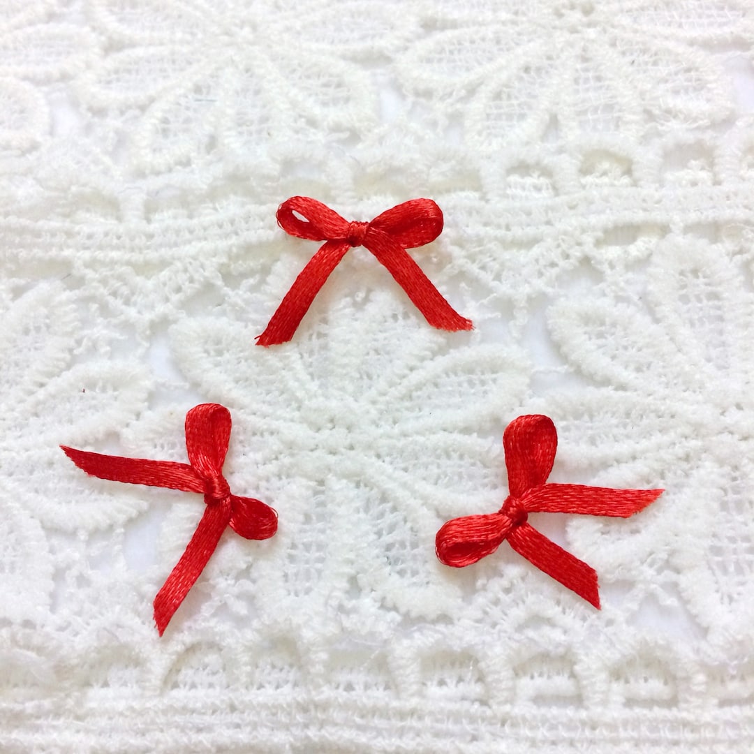 Mini Red Ribbon Bows 25-50 Pcs, Small Ribbon Bows, Multi Purpose Bows ...
