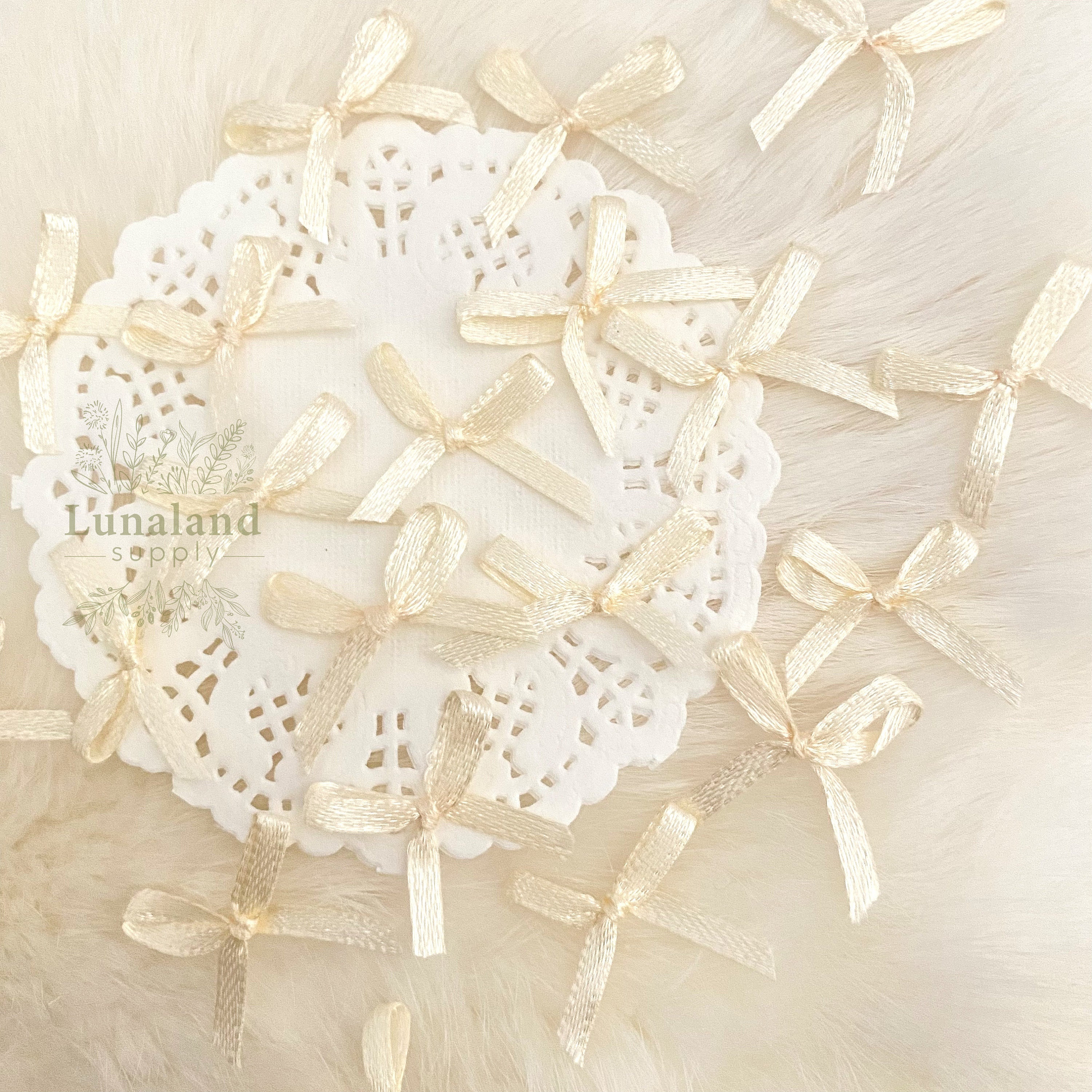 Mini Ivory Ribbon Bows 1/8 Ribbon, off White Fabric Bows, Handmade Bows ...