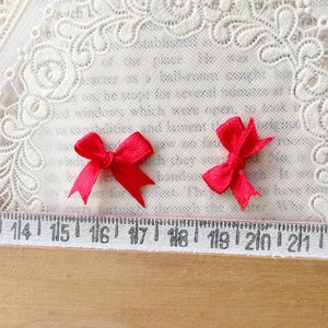 Tiny Red Bows 20mm, Mini Satin Bows, Red Ribbon Bows, Mini Noeud, Gift ...