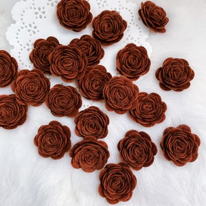Neutral Felt Roses Rustic Mix Wool Felt Flowers Earth Tone 3D ...