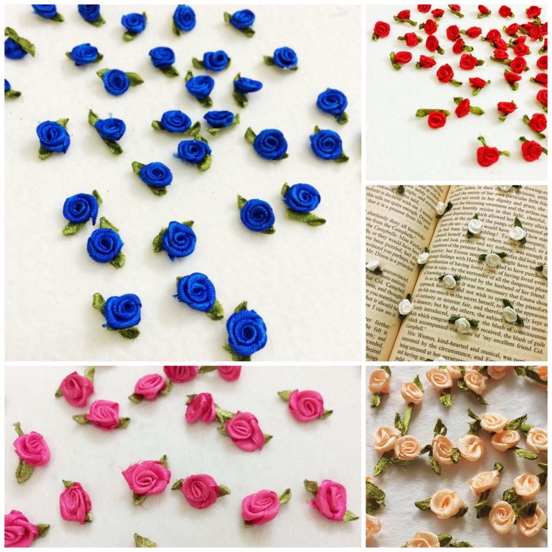 Assorted Multicolor Rose Buds Mini Satin Rose Variety Mix - Etsy