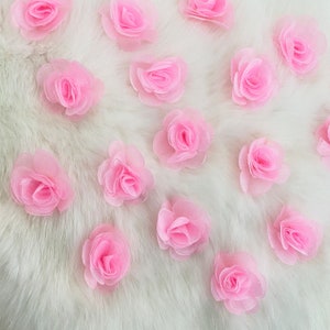 Pink Organza Roses 10-20, Small Craft Roses, Wedding Floral Decor ...
