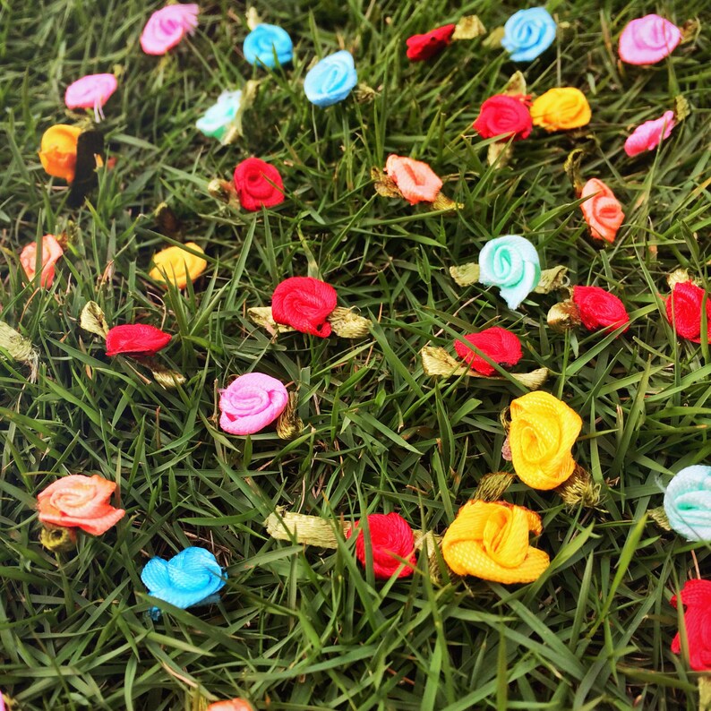 Assorted Multicolor Rose Buds Mini Satin Rose Variety Mix - Etsy