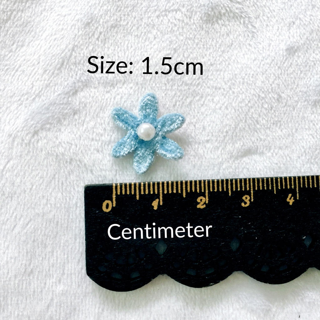 Blue Velvet Flowers Tiny Craft Flowers Mini Beaded Flowers - Etsy