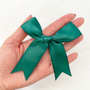 Big Emerald Green Bows 3.5 Inch, Green Satin Bows, Hunter Green Ribbon ...