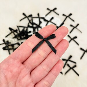 Mini Black Bows 1/8 Ribbon, Black Ribbon Bows, Small Black Bows, Multi ...