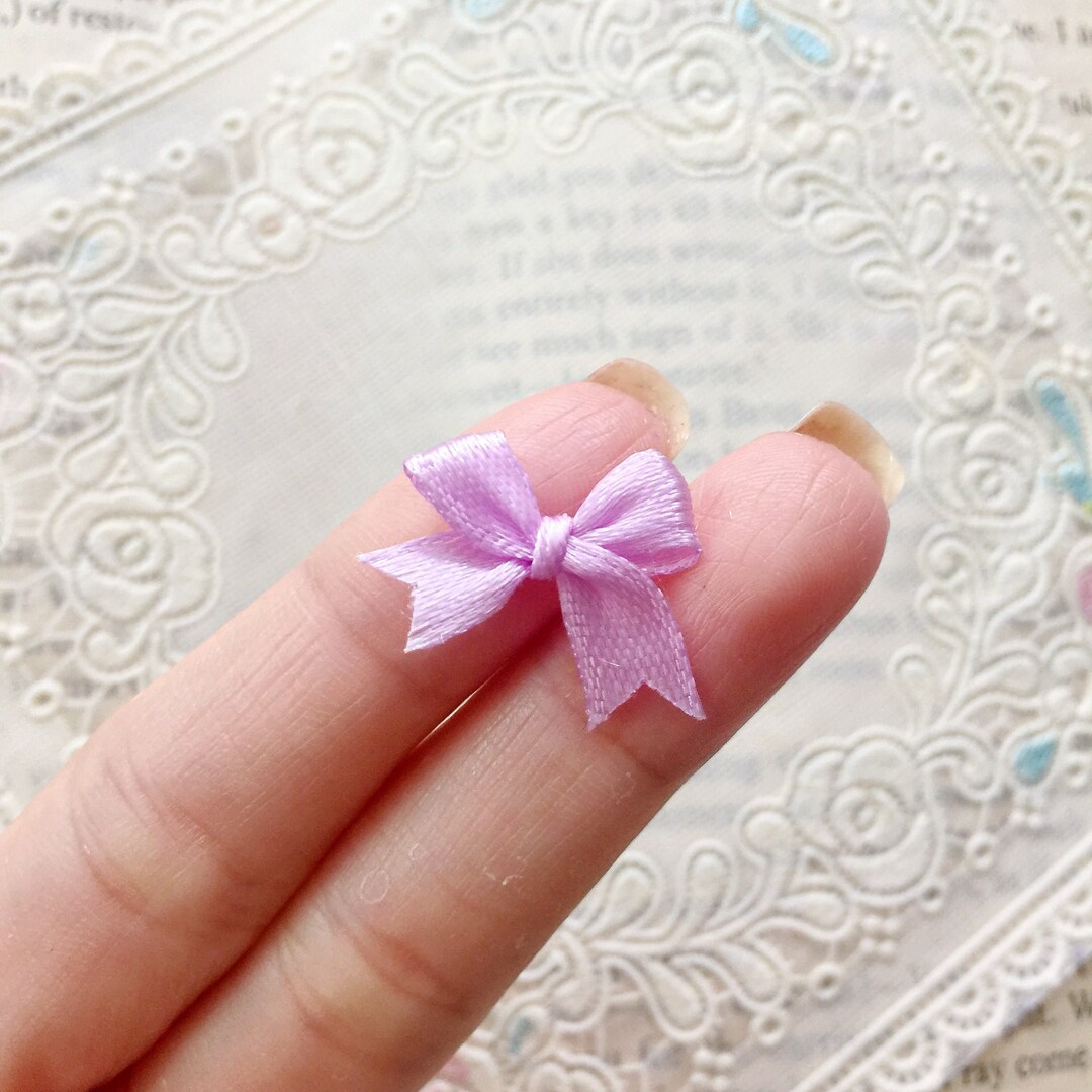 Tiny Lavender Bows 20mm, Light Purple Ribbon Bows, Mini Satin Bows ...