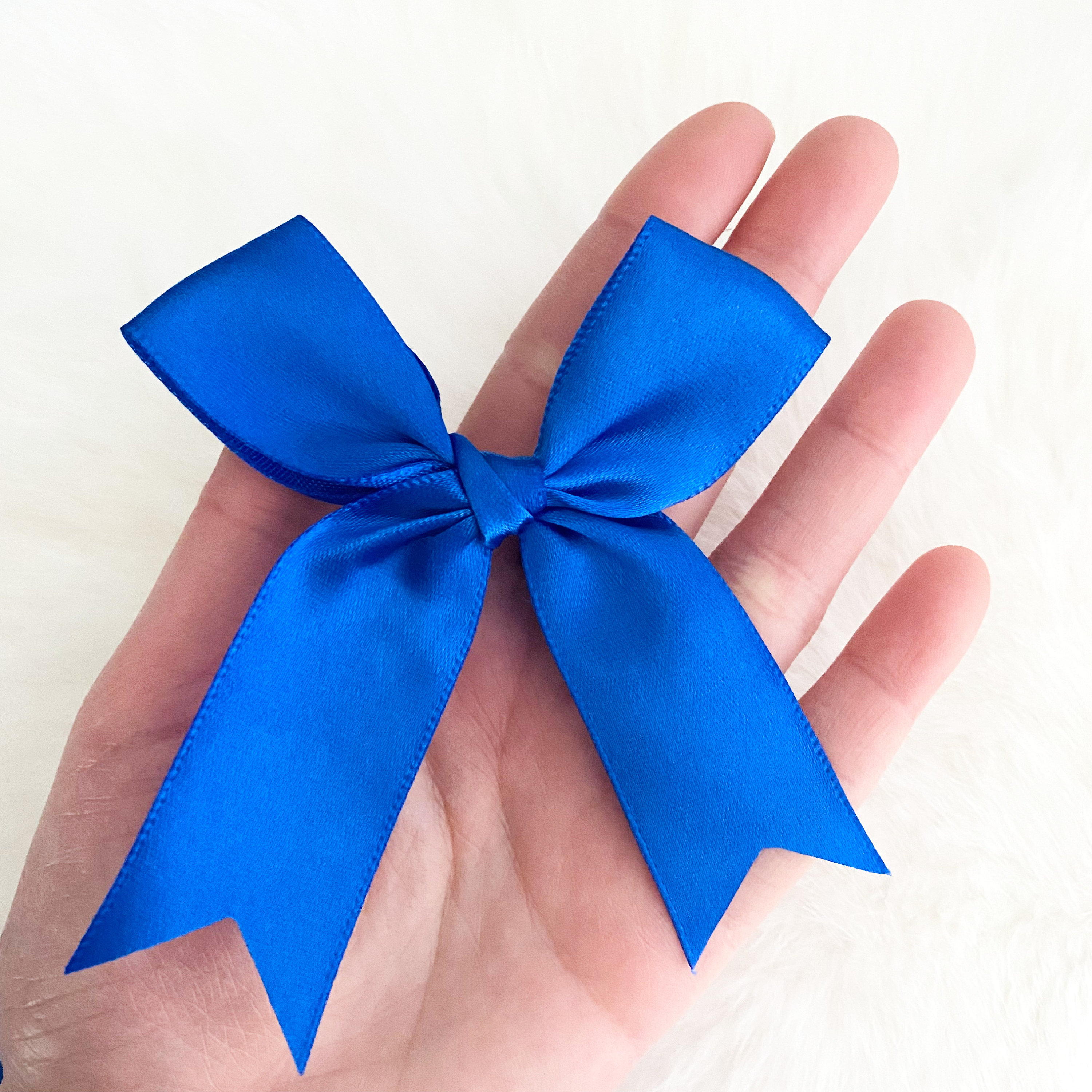 Royal Blue Large Satin Bows 3.5 Inch XL Blue Ribbon Bows - Etsy