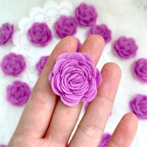 24pcs Mix Wool Felt Roses, Felt Flowers, DIY Headband, Felt Fabric ...