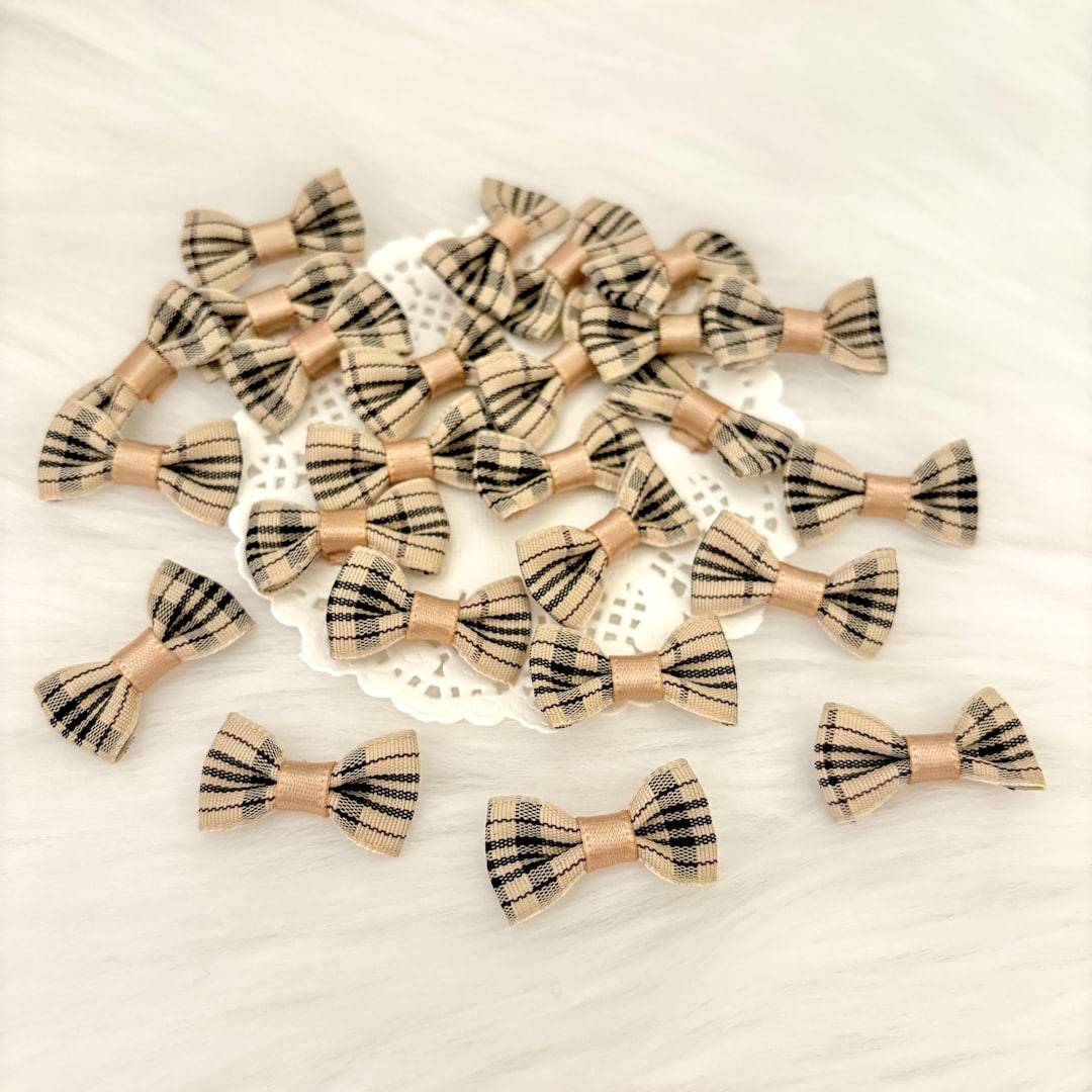 Classic Plaid Bowties 12pcs, Mini Tartan Bows, Small Ribbon Bows, Mini ...