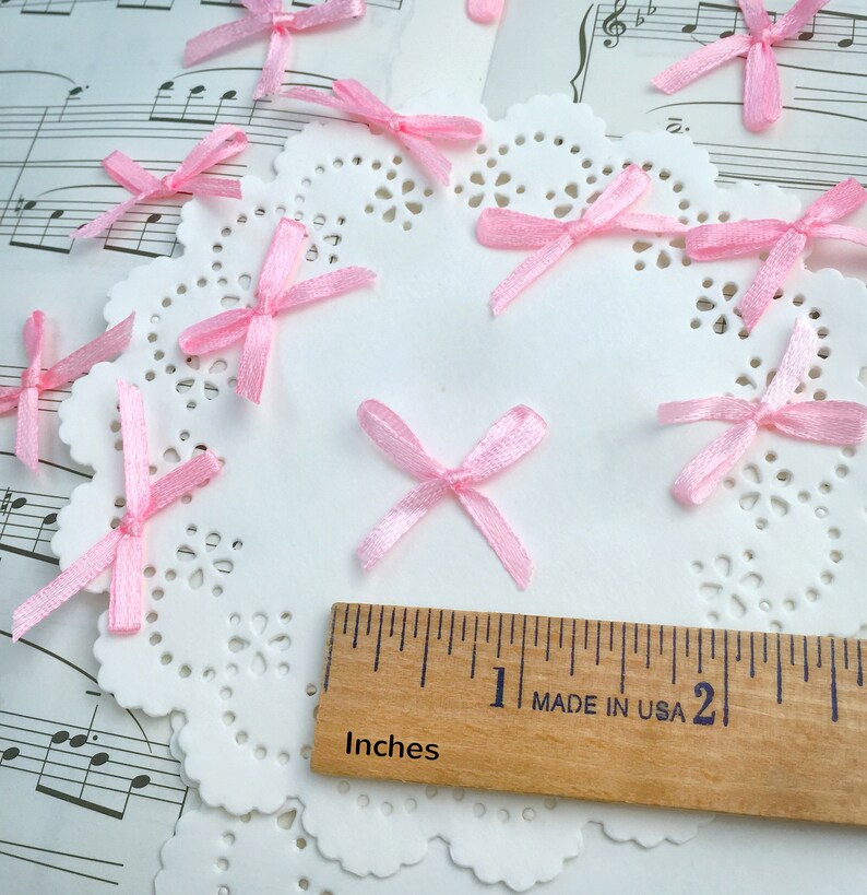 Baby Pink Bows 25-50pcs Light Pink Satin Bows Pink Ribbon | Etsy