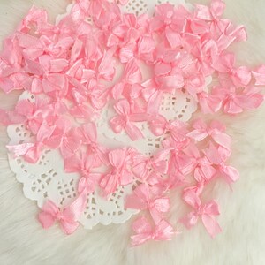 Tiny Pink Bows 20mm, Silk Gift Bows, Multi Purpose Bows, Pink Ribbon ...