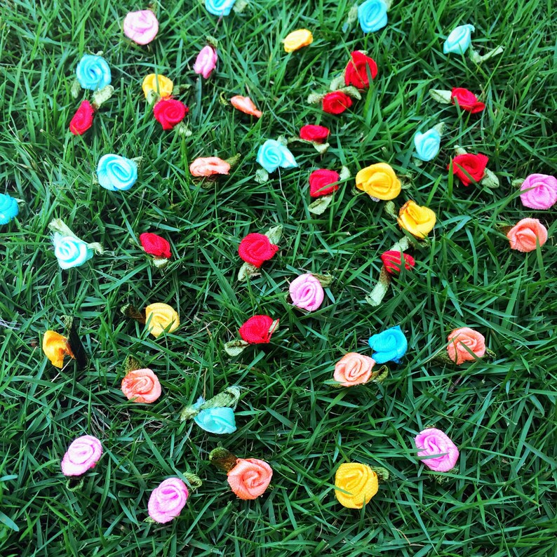 Assorted Multicolor Rose Buds Mini Satin Rose Variety Mix - Etsy