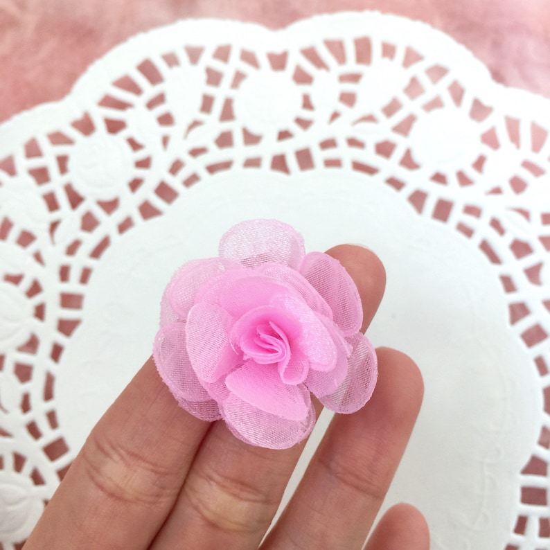 Pink Organza Roses 10-20 Small Craft Roses Wedding Floral | Etsy