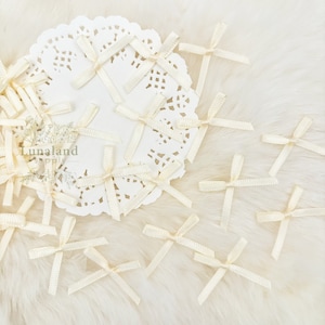 Mini Ivory Ribbon Bows 1/8 Ribbon, off White Fabric Bows, Handmade Bows ...