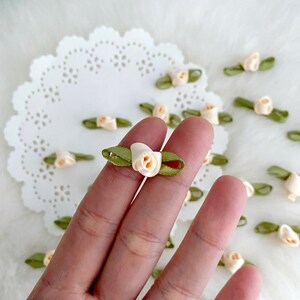 Small Ivory Rosebuds 20mm, Satin Roses Miniature Flower for Crafts ...