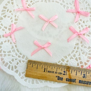 Baby Pink Bows 25-50pcs, Light Pink Satin Bows, Pink Ribbon Bows, Craft ...