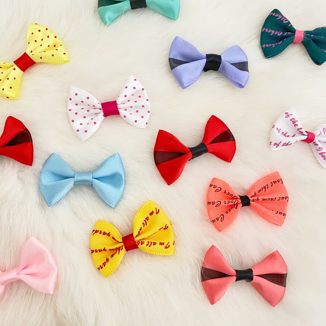 Mixed Bowties Bag,assorted Craft Bows, Mixed Colors Fabric Bows ...