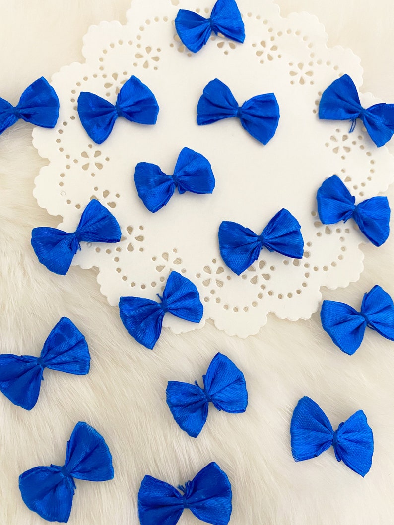 Royal Blue Mini Bow Tie 12pcs, Blue Satin Bows,small Blue Bows, Mini ...