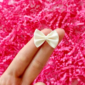 Ivory Mini Bow Tie (1"), Mini Ribbon Bows, Bows Applique,satin Bows ...