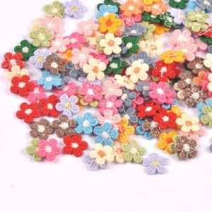 Assorted Mini Daisy 15mm 15pcs, Mix Colors Embroidery Applique Sew On ...