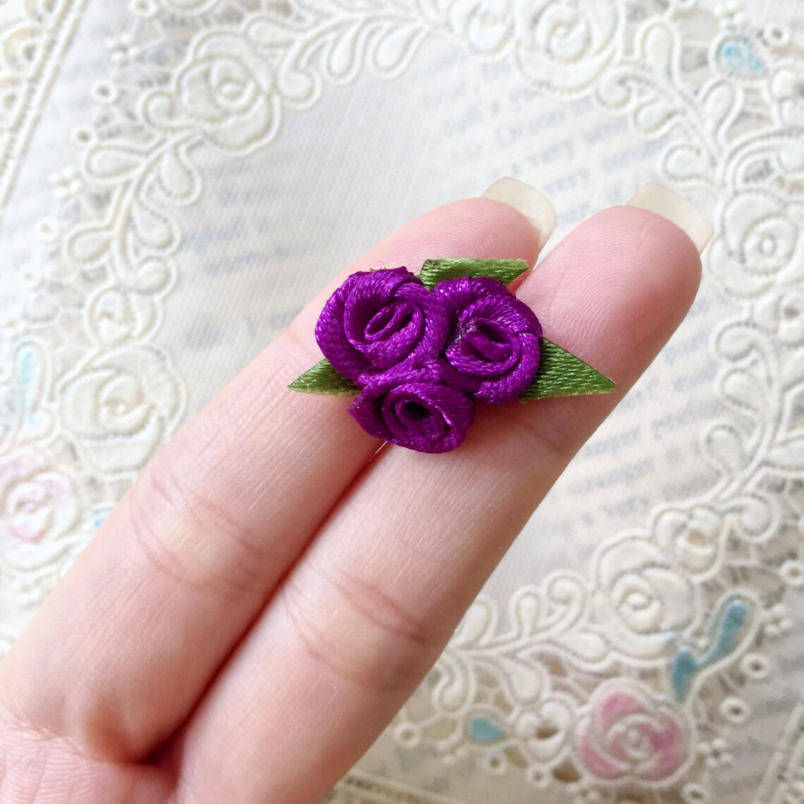 Purple Triple Roses Mini Rose Bouquet Crafting Rose - Etsy