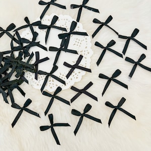 Mini Black Bows 1/8 Ribbon, Black Ribbon Bows, Small Black Bows, Multi ...