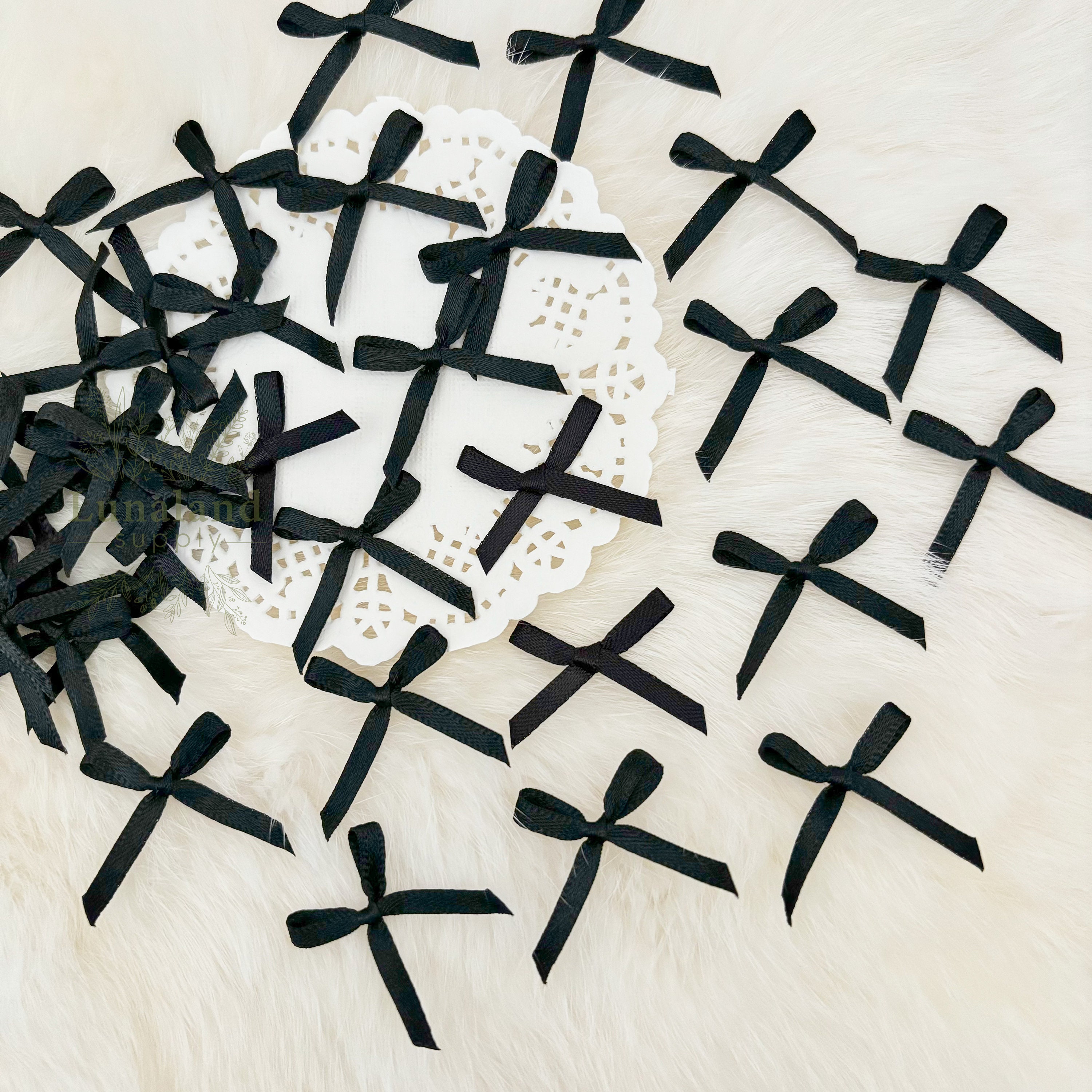 Mini Black Bows 1/8 Ribbon, Black Ribbon Bows, Small Black Bows, Multi ...
