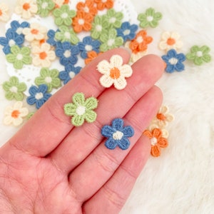 Assorted Mini Daisy 15mm 15pcs, Mix Colors Embroidery Applique Sew On ...