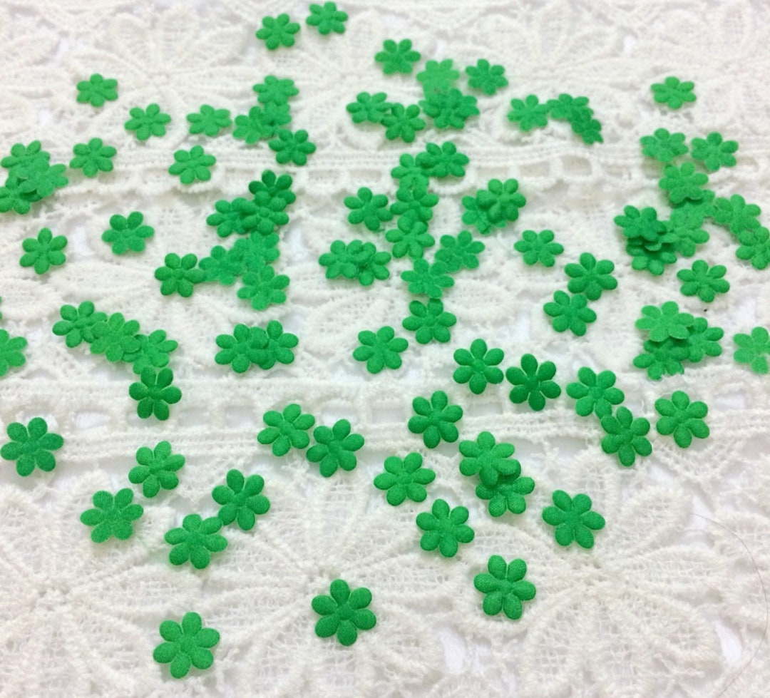 Tiny Green Flowers 25pcs 10mm- Flat Back Flowers, Mini Craft Flowers ...