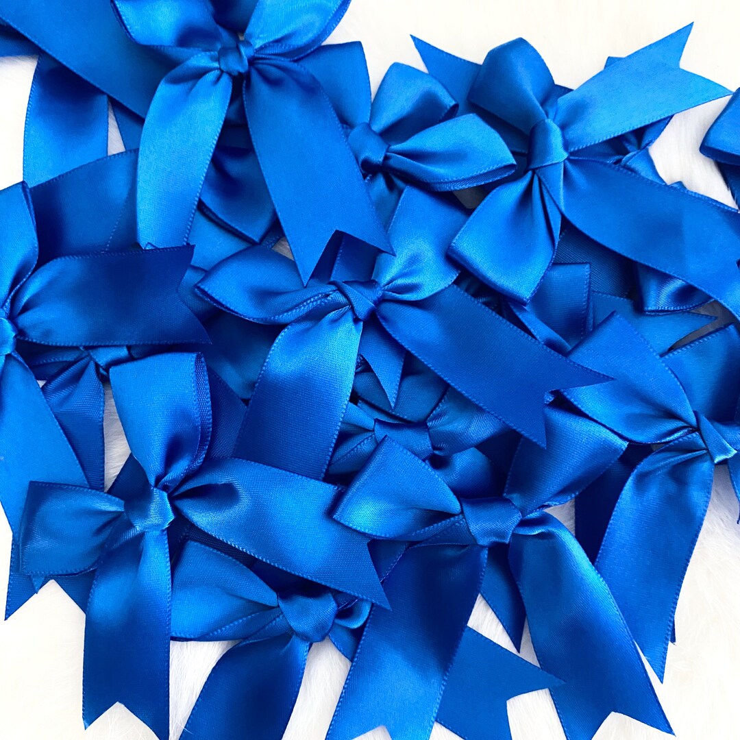 Royal Blue Large Satin Bows 3.5 Inch XL, Blue Ribbon Bows, Hand Tied ...