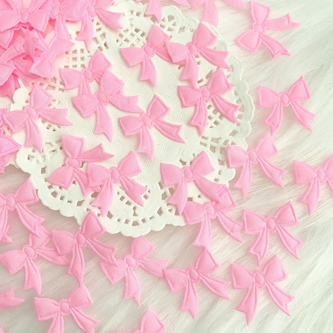 Tiny Baby Pink Die Cut Bows 20pcs, Small Pink Bows, Multi Purpose Bows ...