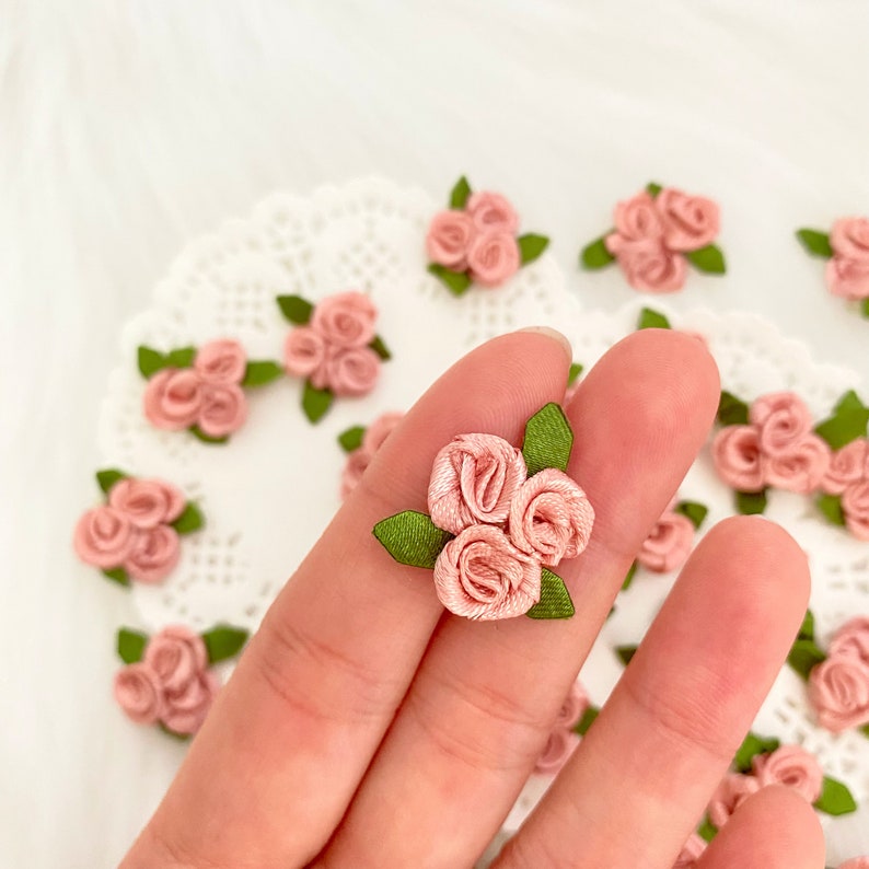 Dusty Pink Trio Roses 1 Mini Rose Bouquet Trio Roses - Etsy