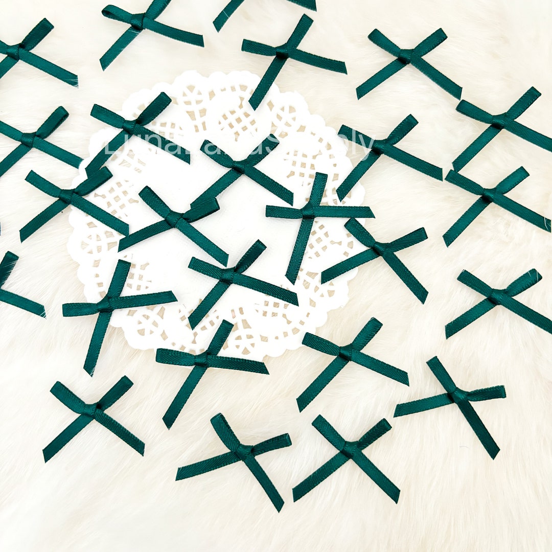 Mini Dark Olive Bows 1/8 Ribbon, Dark Green Satin Bows, Green Ribbon ...